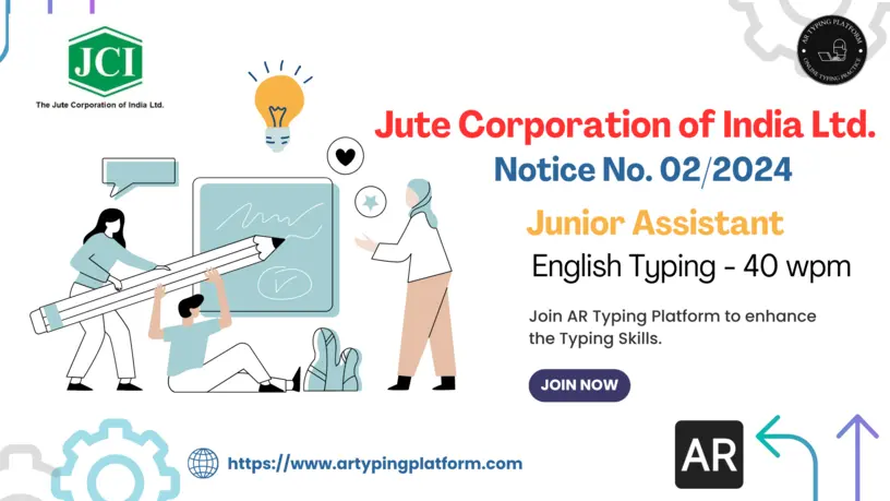 Jute Corporation of India (JCI) Junior Assistant English Typing 2024 ...